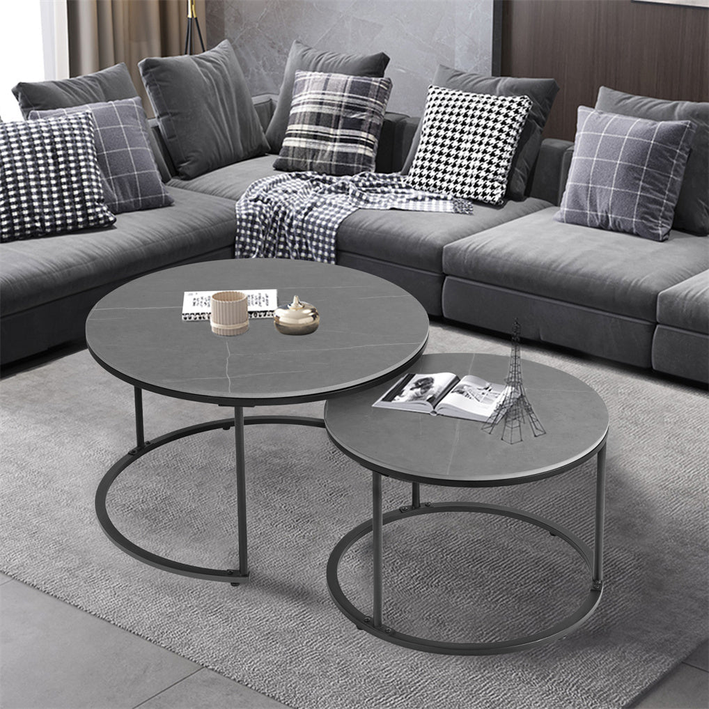 Modern Round Grey Marble Table