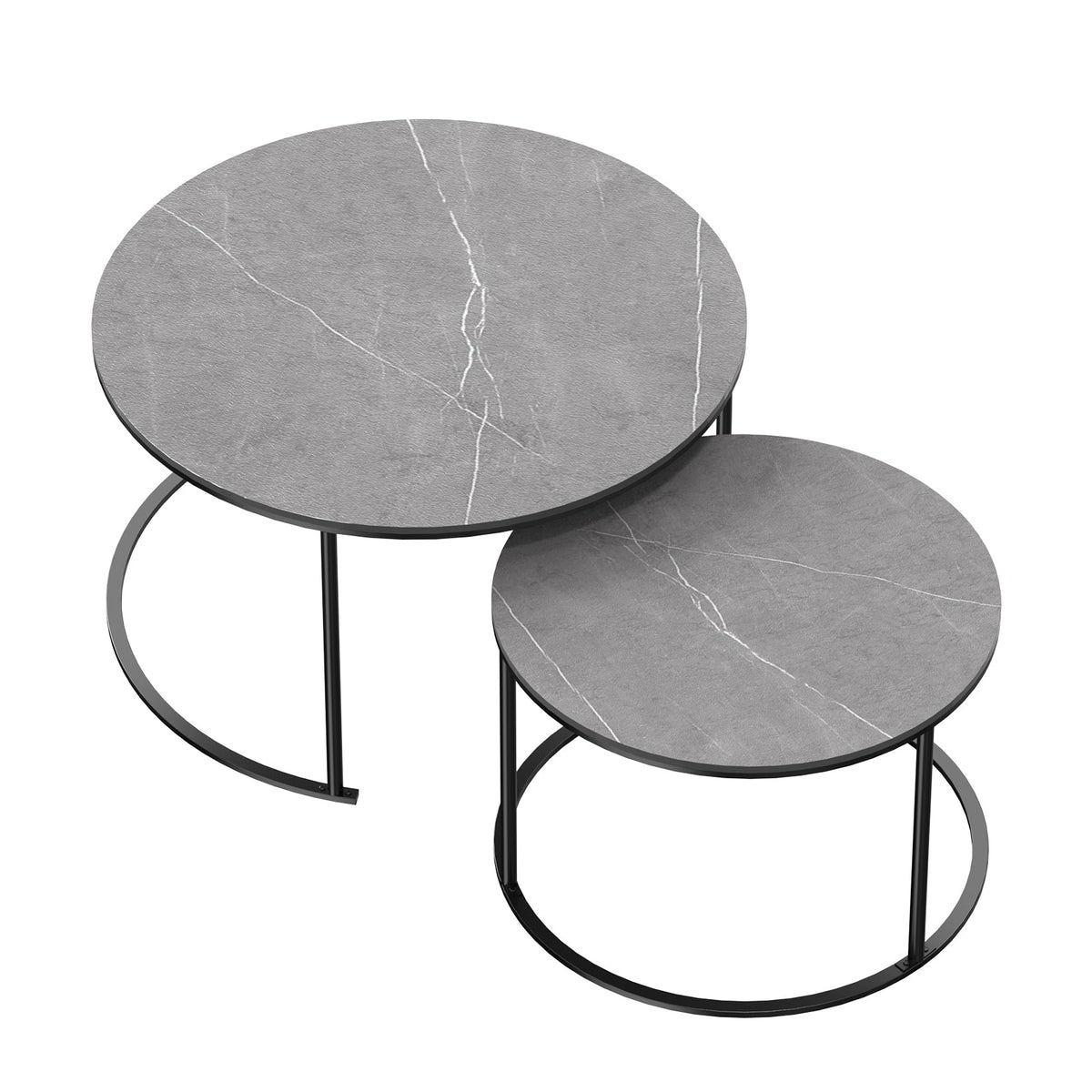 Modern Round Grey Marble Table – Housdecor